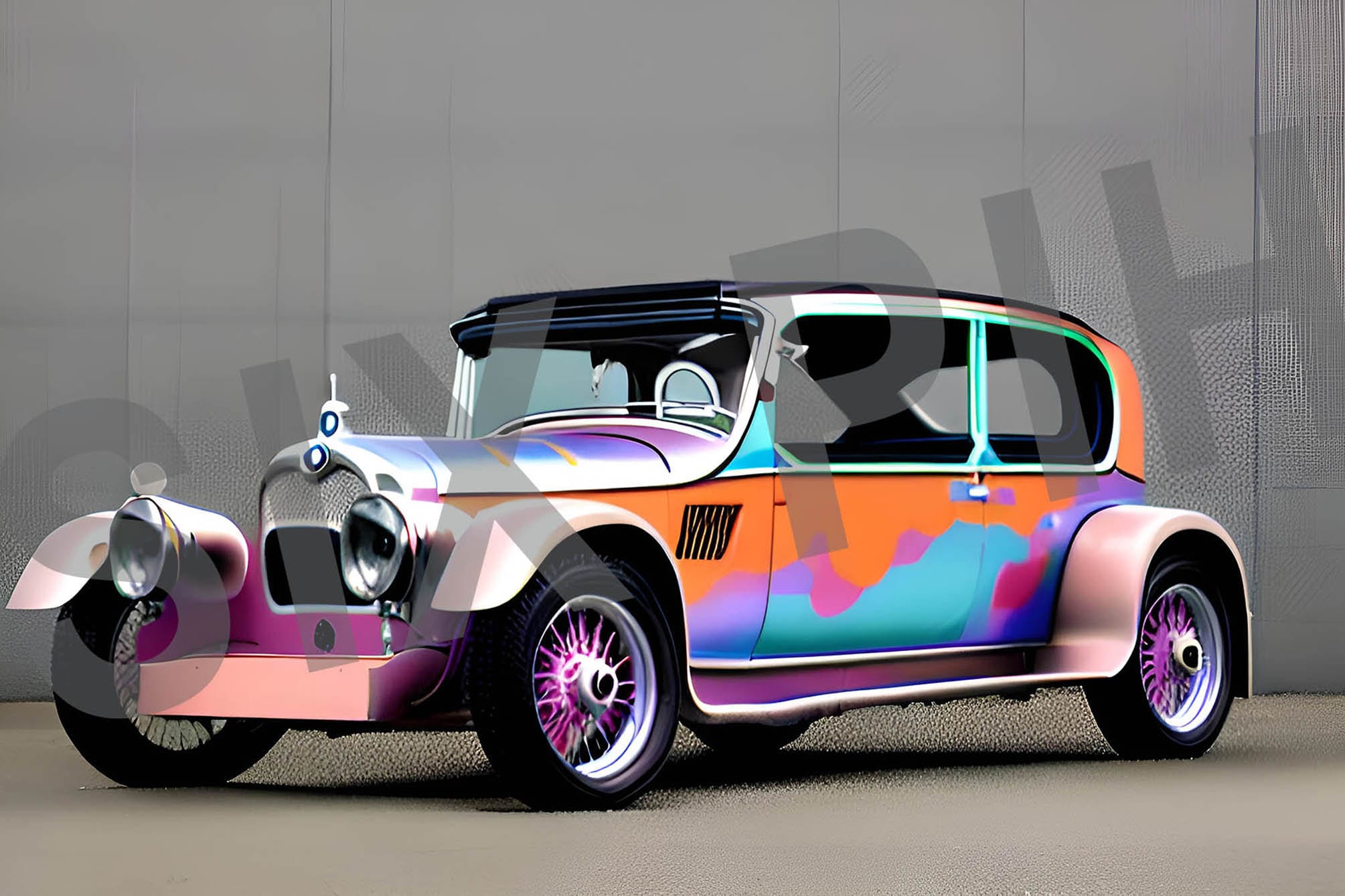 Old Car Painting - Etsy