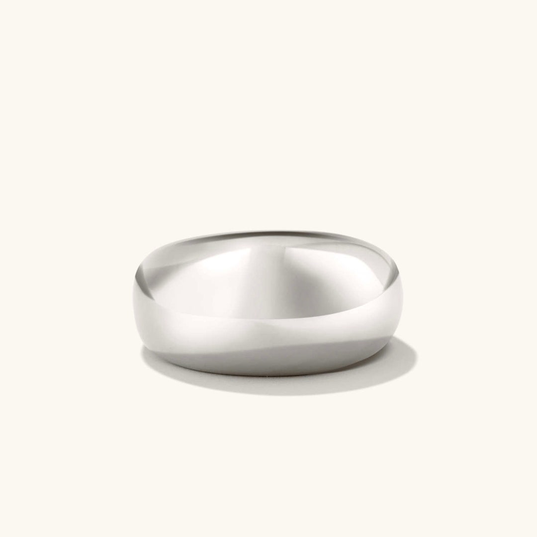 Dome Ring Sterling Silver Ring, Plan Ring, Wide Silver Ring, Chunky ...