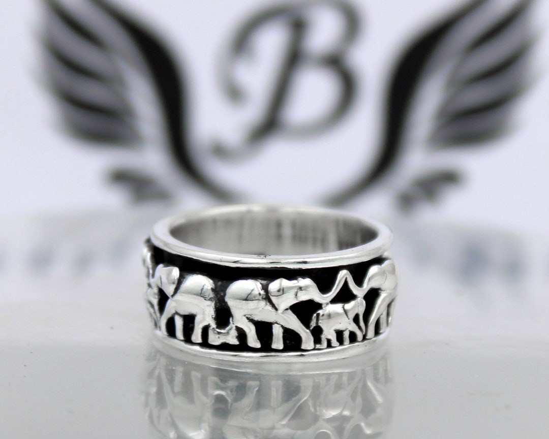 Elephant Ring, 925 Sterling Silver, Elephant Spinner Ring, Silver ...