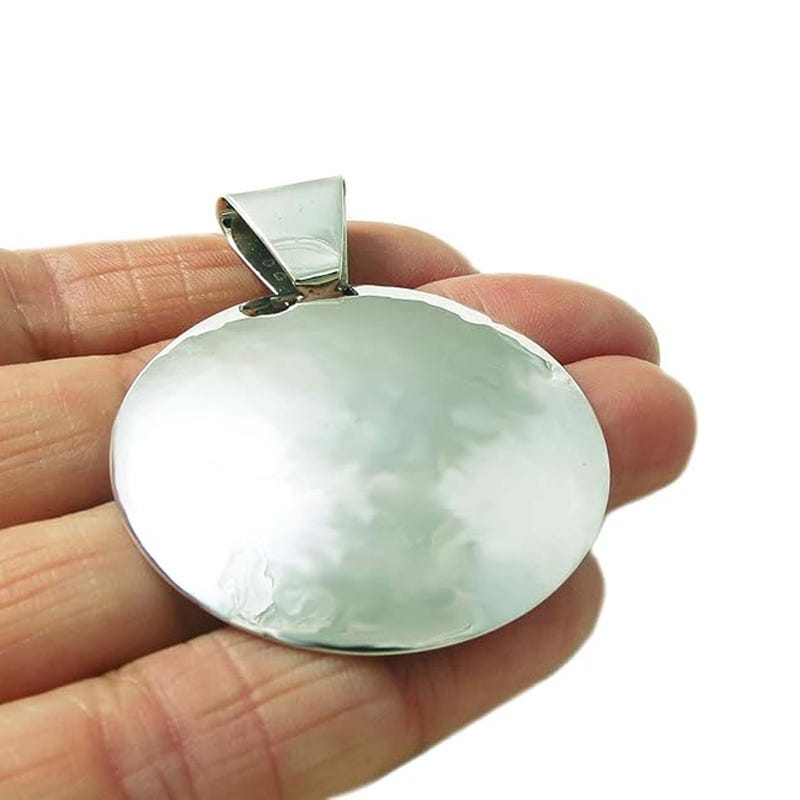 Large Silver Pendant - Etsy