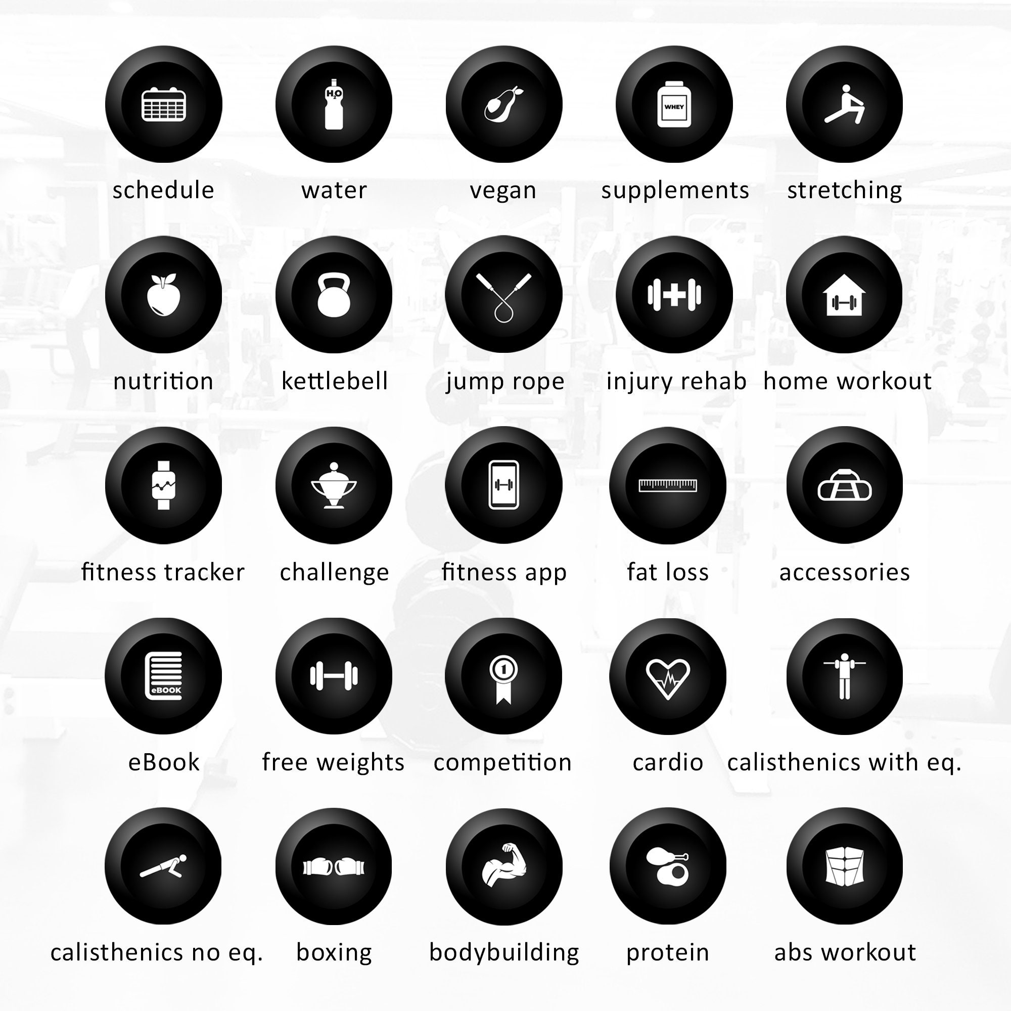 25 Instagram Story Highlights Icon Buttons Bundle for Fitness Trainer ...