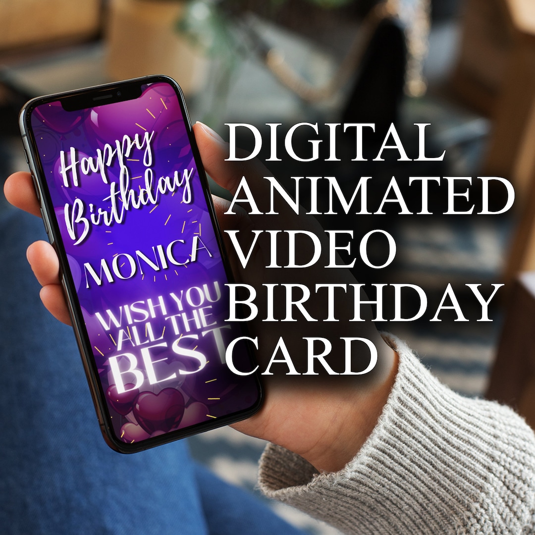 Happy Birthday Card, Greeting Card, Animated Video, Canva - Etsy