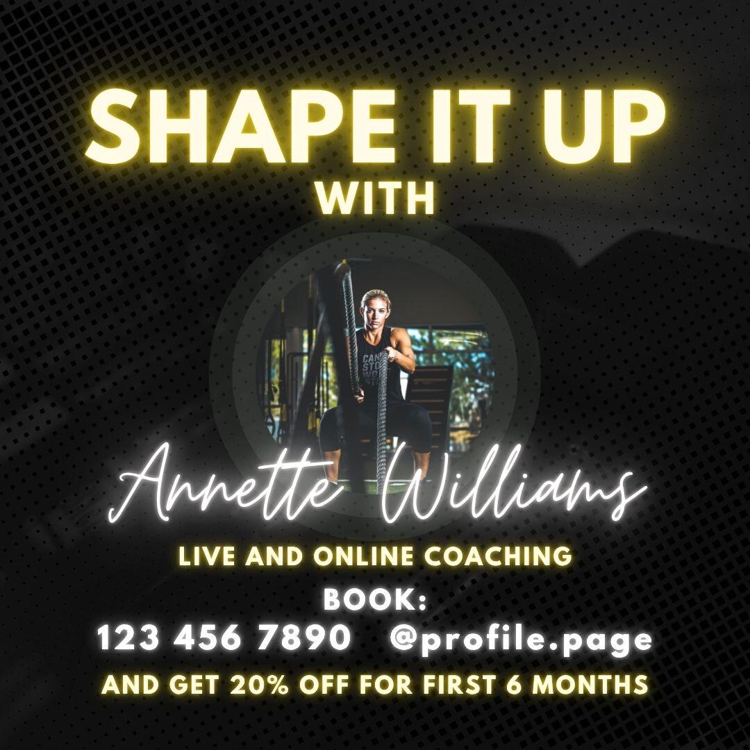 Fitness Trainer Social Media Post Image and Animation, Gym Coach ...