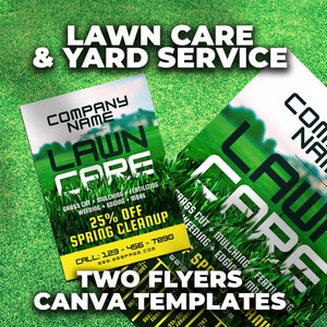 Lawn Mowing, Yard Care, Landscaping Flyer Template, Canva - Etsy