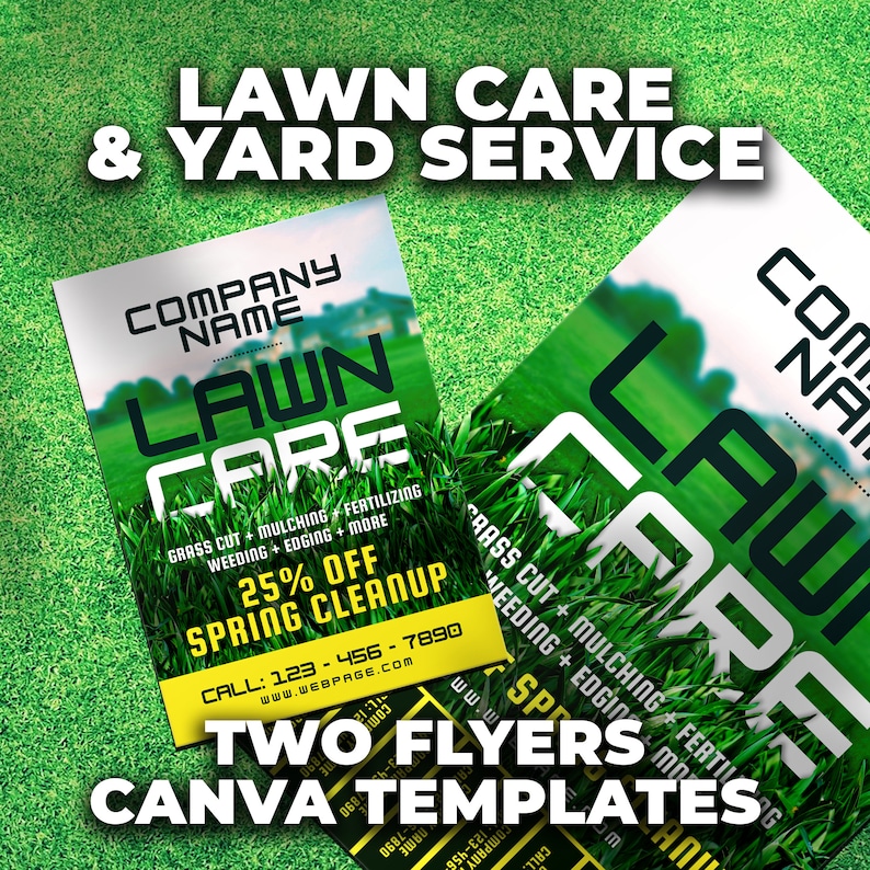 Lawn Mowing, Yard Care, Landscaping Flyer Template, Canva - Etsy