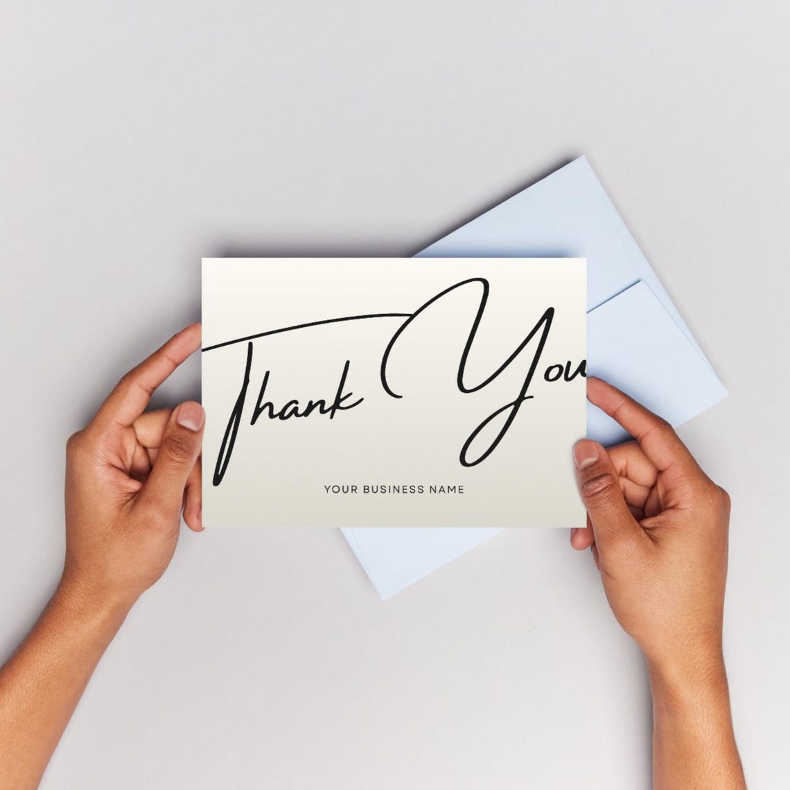 Elegant Thank You Card Template, Thanking Note to Customers and Clients ...