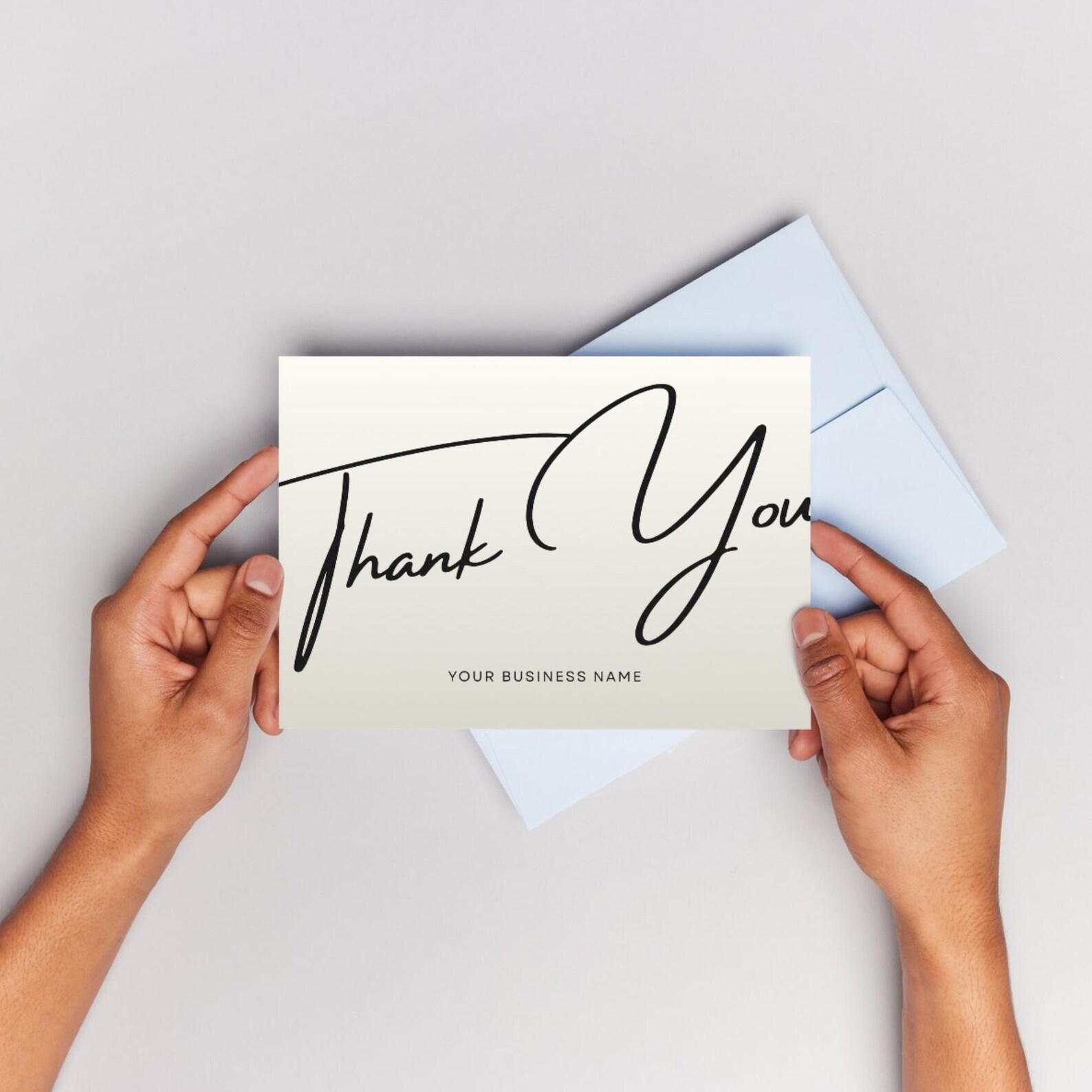 Elegant Thank You Card Template, Thanking Note to Customers and Clients ...
