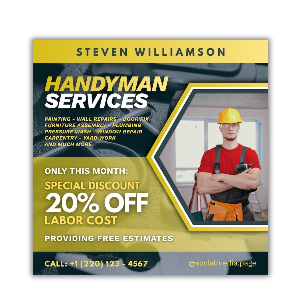 Custom Handyman Flyer Template, Home Repair Service and Construction ...