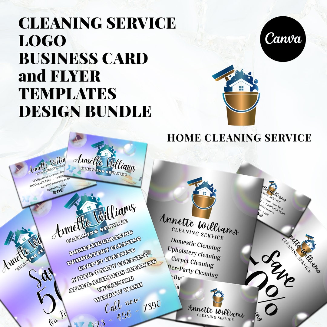 House Cleaning Service Logo, Flyer and Business Card Template ...