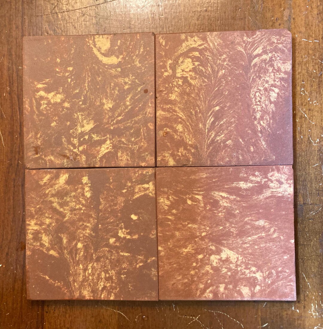 Unglazed Italian Red Terra Cotta Tile With Light Tan Swirls - Etsy