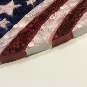 Paper Quilling of American Flag in the Shape of a Heart Framed or ...
