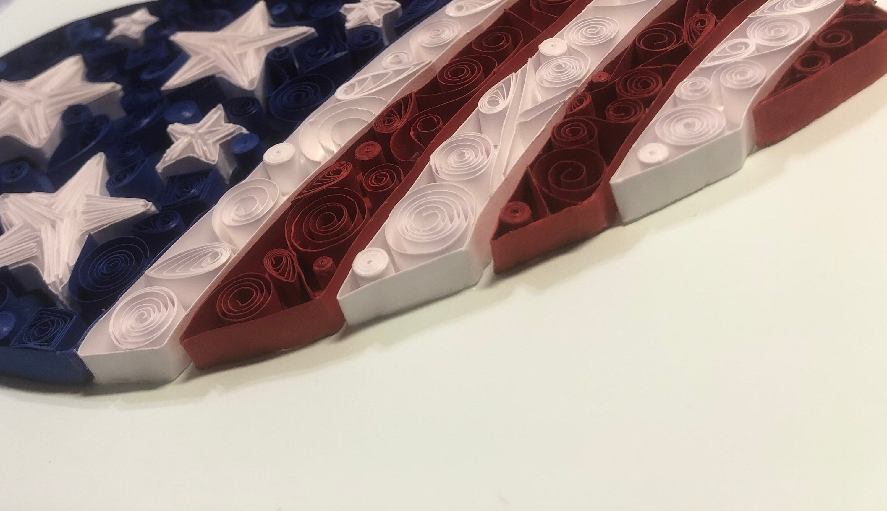 Paper Quilling of American Flag in the Shape of a Heart Framed or ...