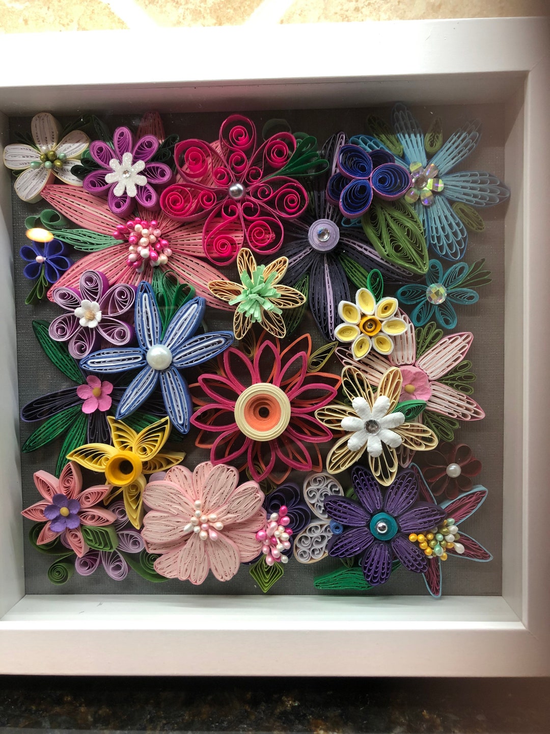 Colorful Paper Quilling Flowers Wall Art Decor - Etsy