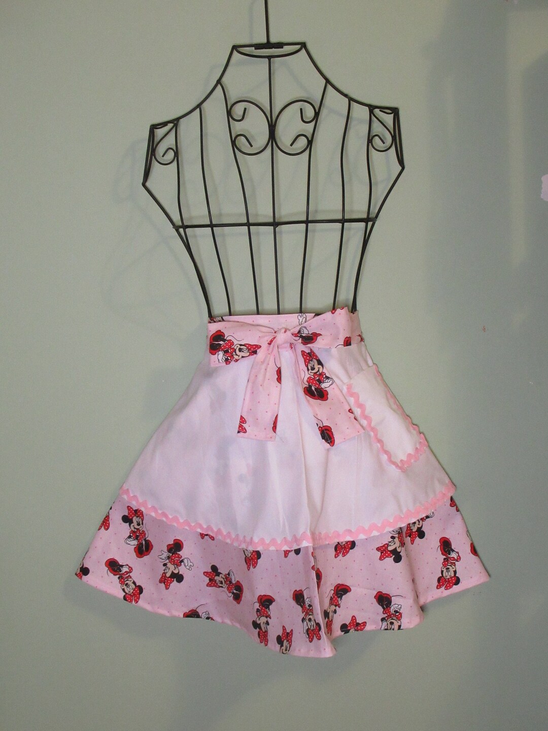 Pink Minnie Mouse Half Circle Half Apron - Etsy