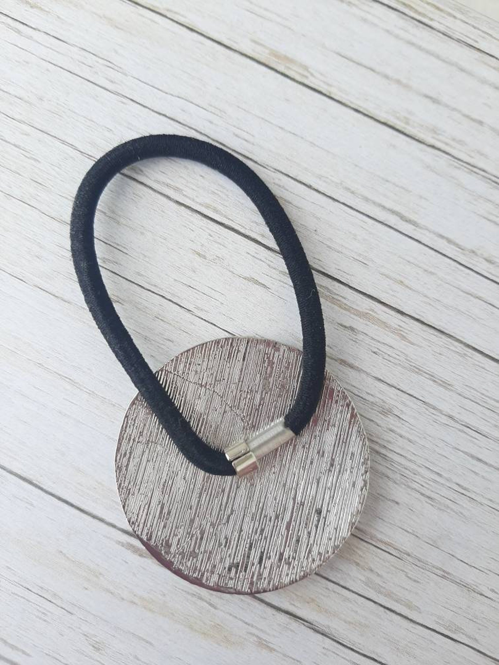 Elastic Hair Clasp Jewel Circle Large Silver Plate Hair | Etsy