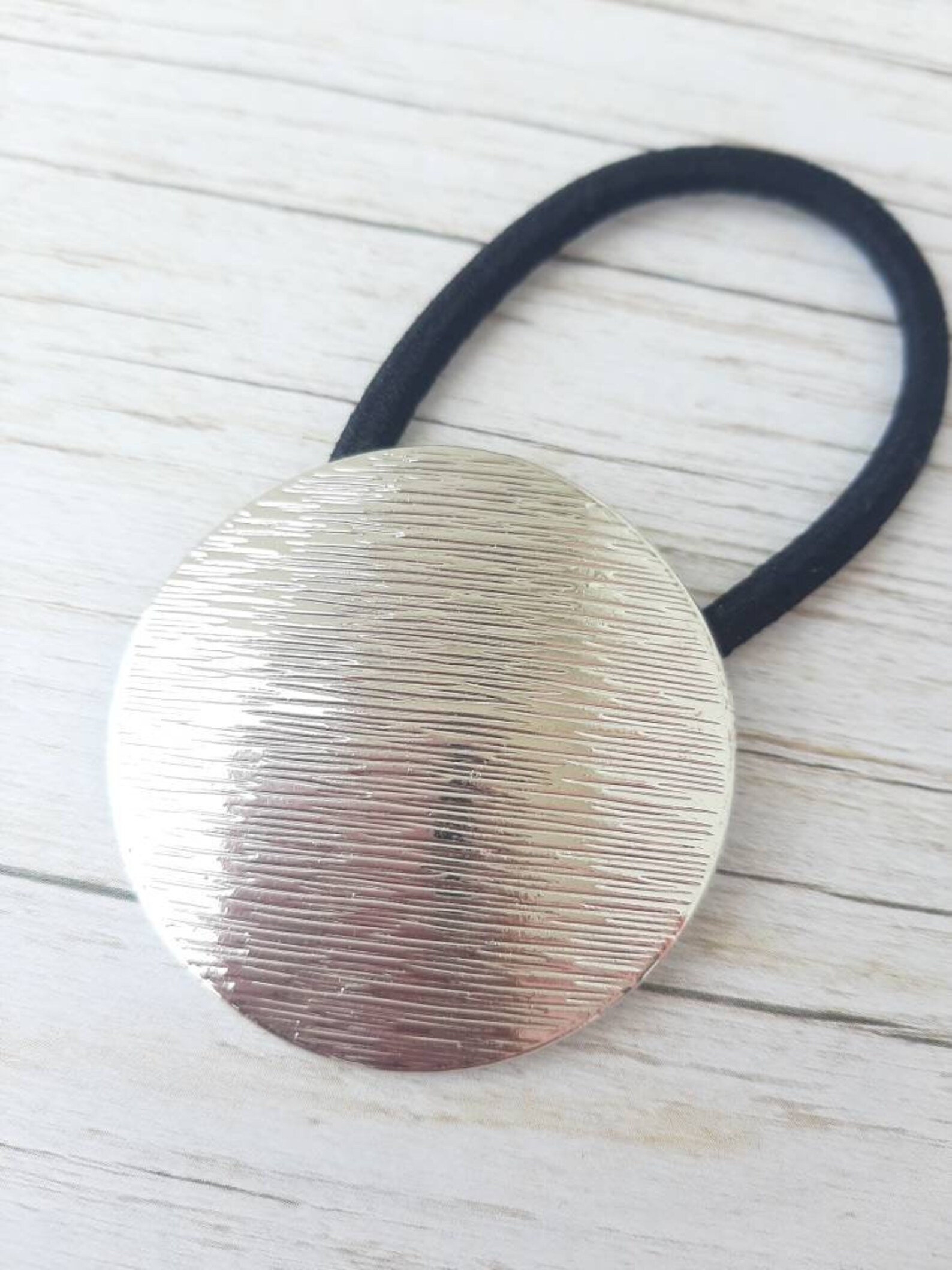 Elastic Hair Clasp Jewel Circle Large Silver Plate Hair | Etsy