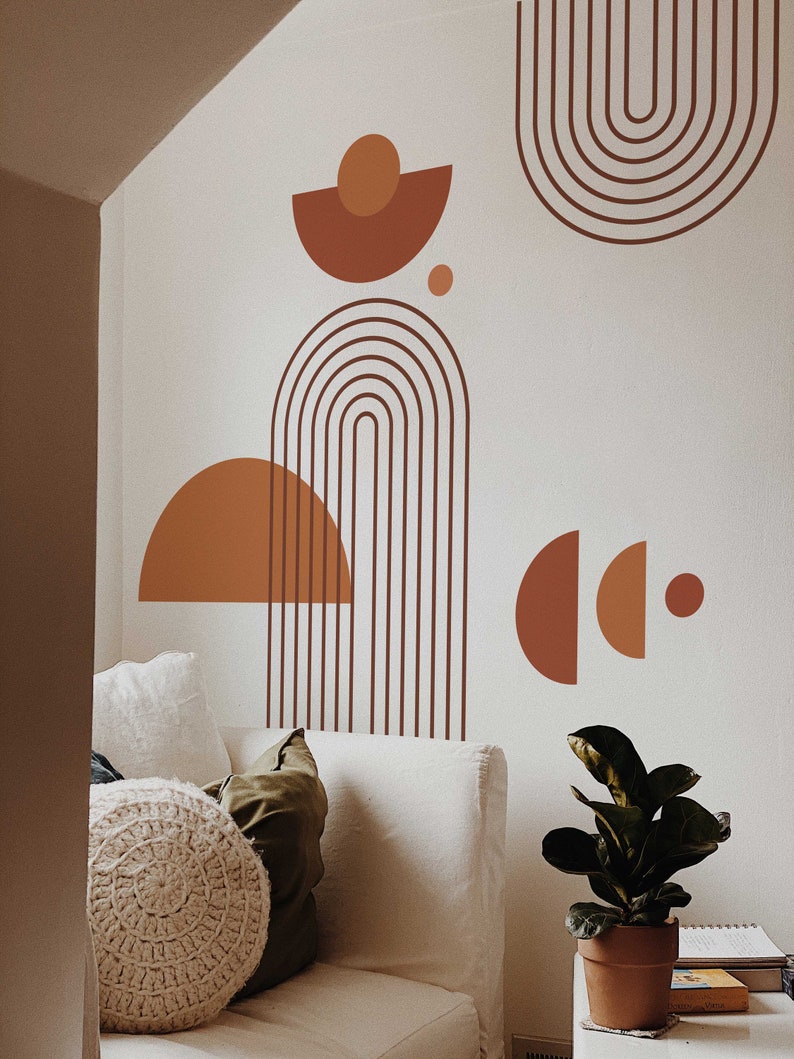 Arch Wall Decal | Abstract Shape and Line Art Wall Sticker - Etsy
