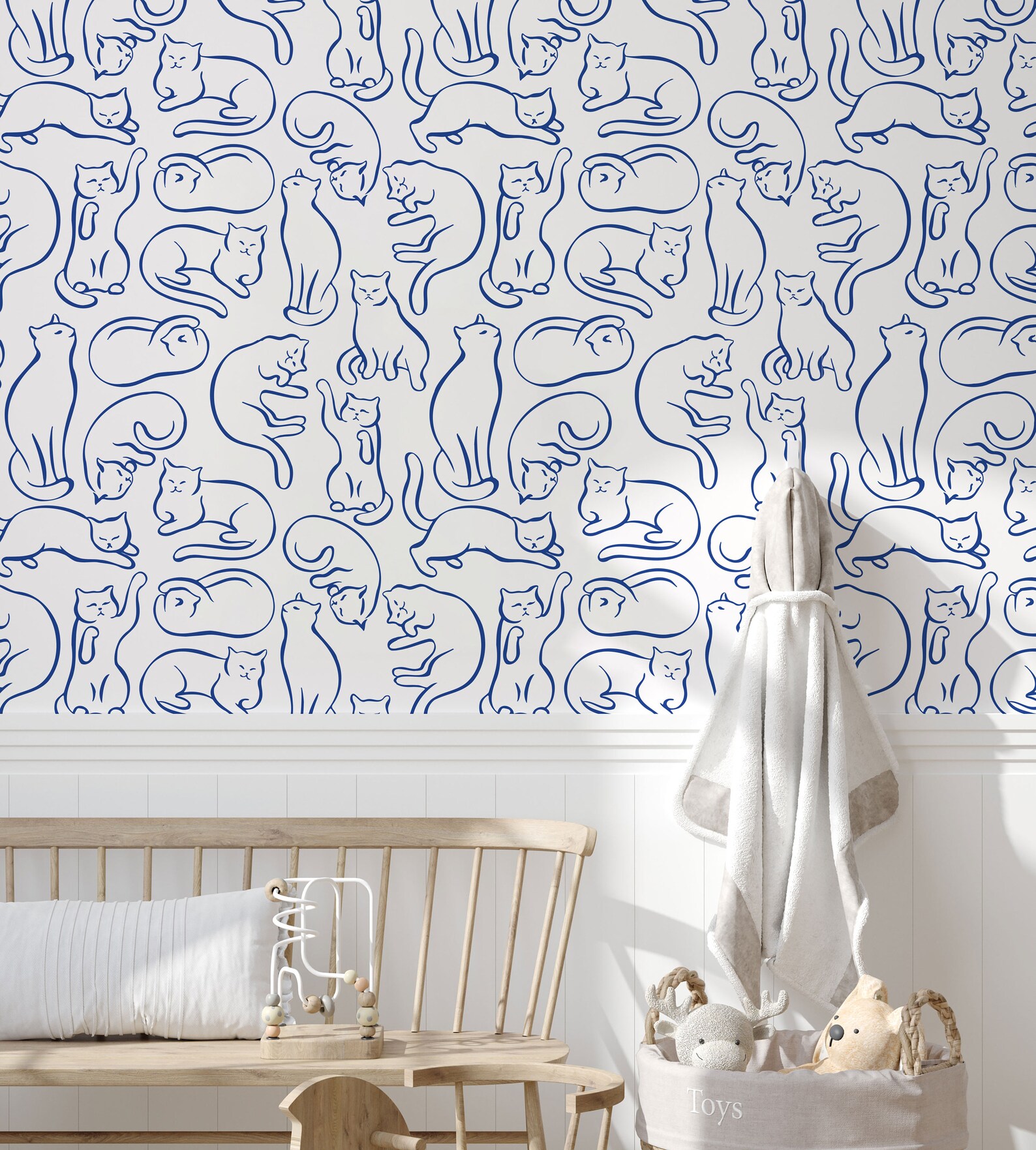 Kitten Wallpaper: Blue Cat Removable Peel and Stick Mural - Etsy