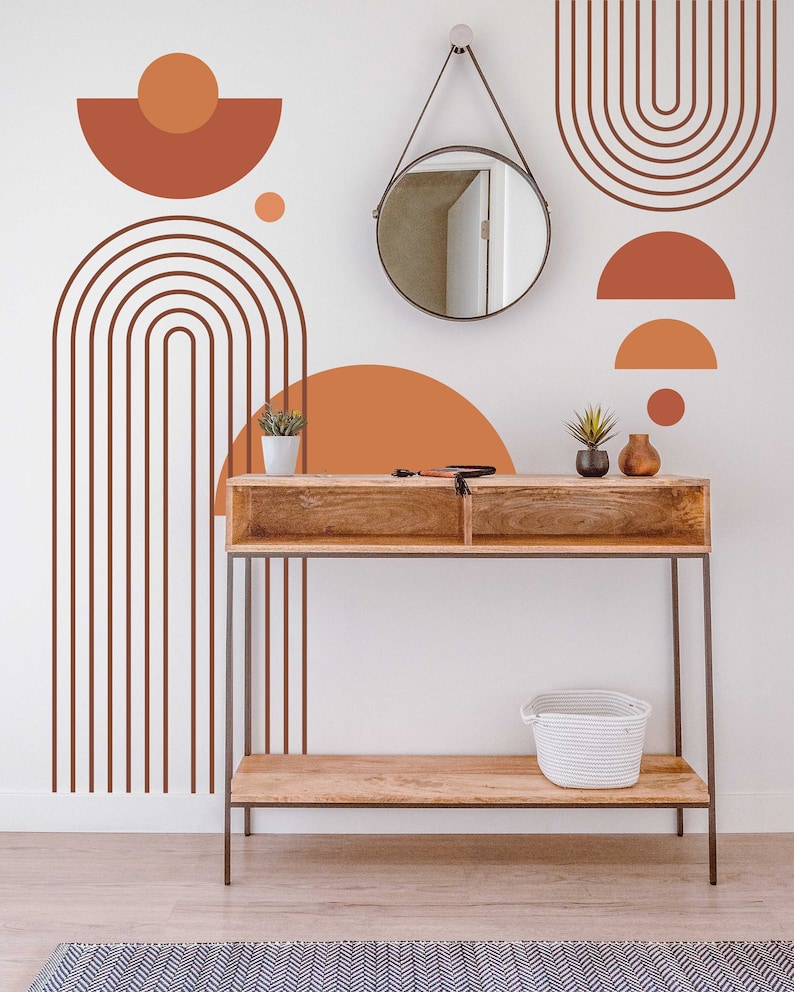 Arch Wall Decal | Abstract Shape and Line Art Wall Sticker - Etsy