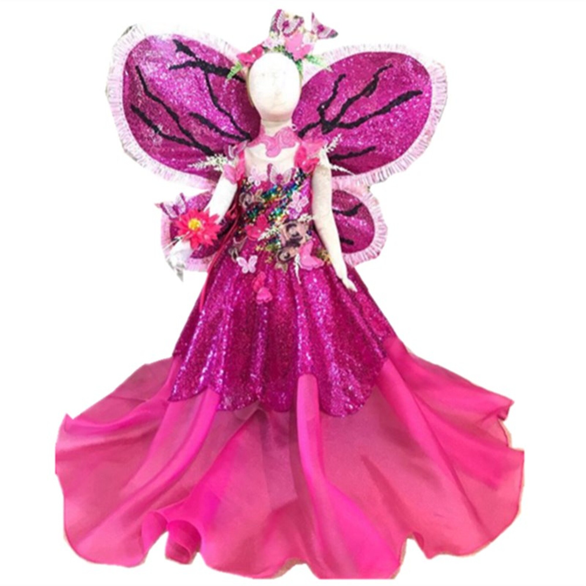 Children Girls Fairy Dresses Gowns With Wing Hot Pink Fairy - Etsy
