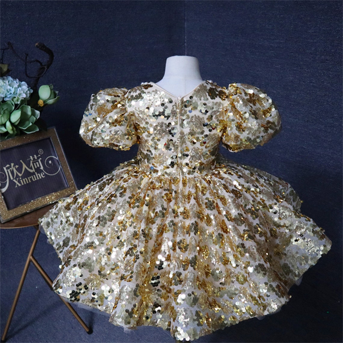 Baby Toddler Birthday Dresses Kid Gold Tutu Dress Sequin Kid - Etsy