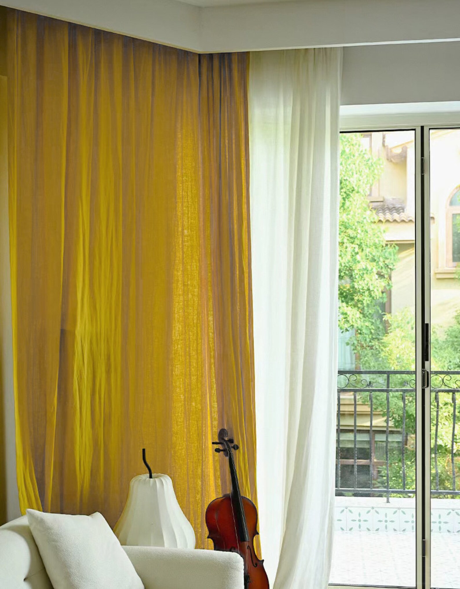 A Pair of Mustard Linen Curtains,30+ Colors, Custom Made Panels ...