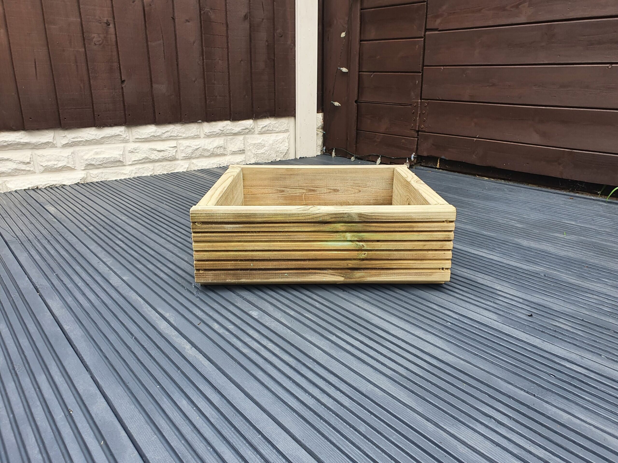 Square Wooden Treated Decking Planters Pots - Etsy UK