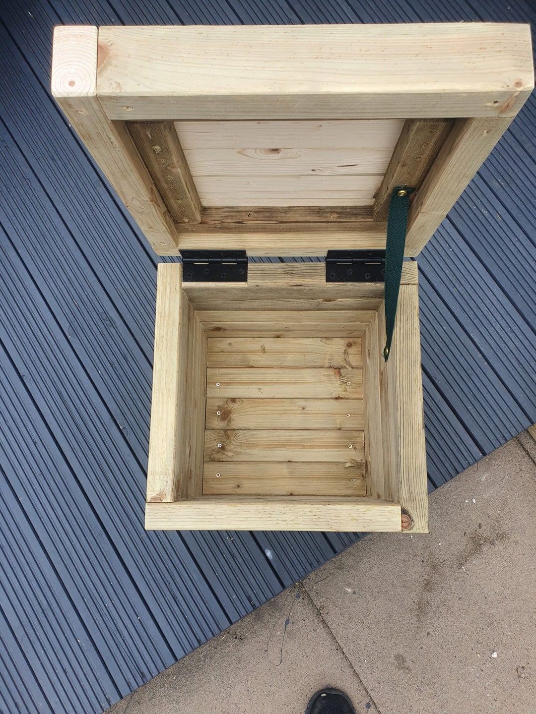 Garden Seat Table Storage Box 40cm X 40cm Solid Wood Treated Indoor or ...