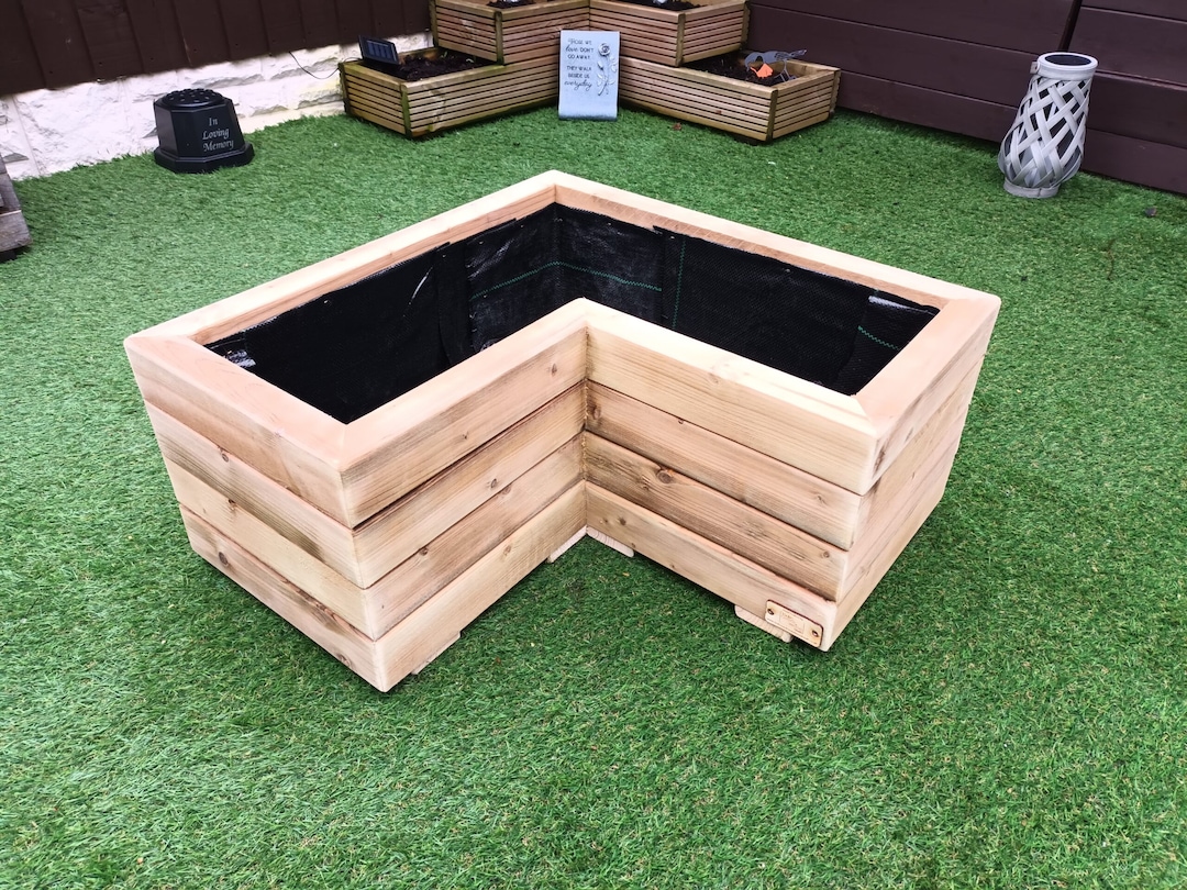 Willow L-shaped Corner Wooden Planter - Etsy UK