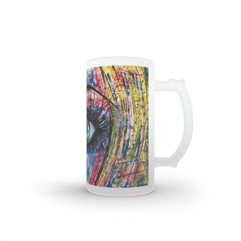 16oz Frosted Glass Stein Eye - Etsy UK