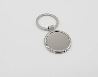 Metal Circle Keychain - Etsy