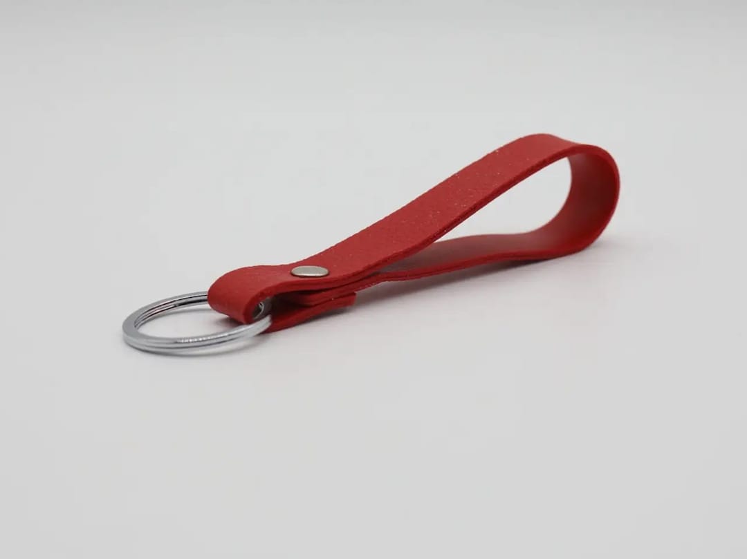 Set of 50: Red Leather Keychain, Custom Keychain, Leather Strap ...
