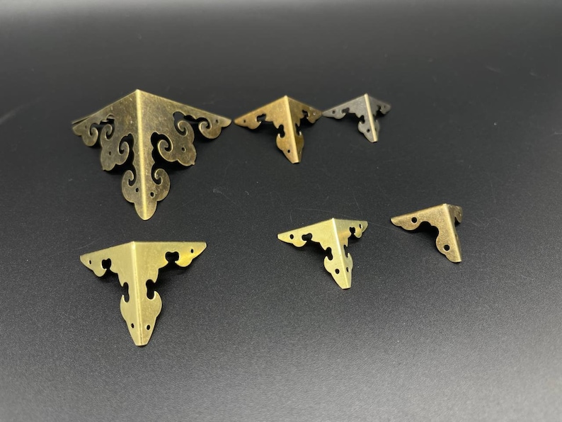 Book Metal Corner Guards Set of 10, Metal Book Covers, Table Corners ...