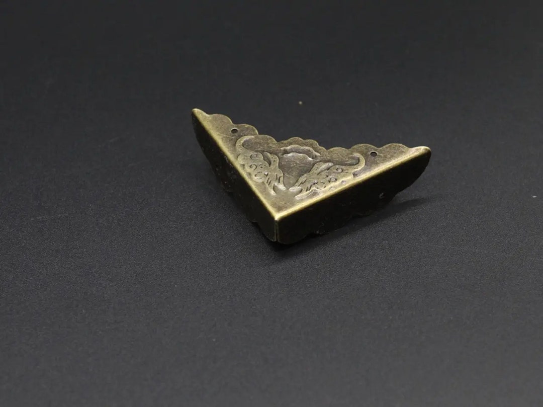 Set of 4 Antique Overhead Metal Corners, Decorative Corner, Bronze ...