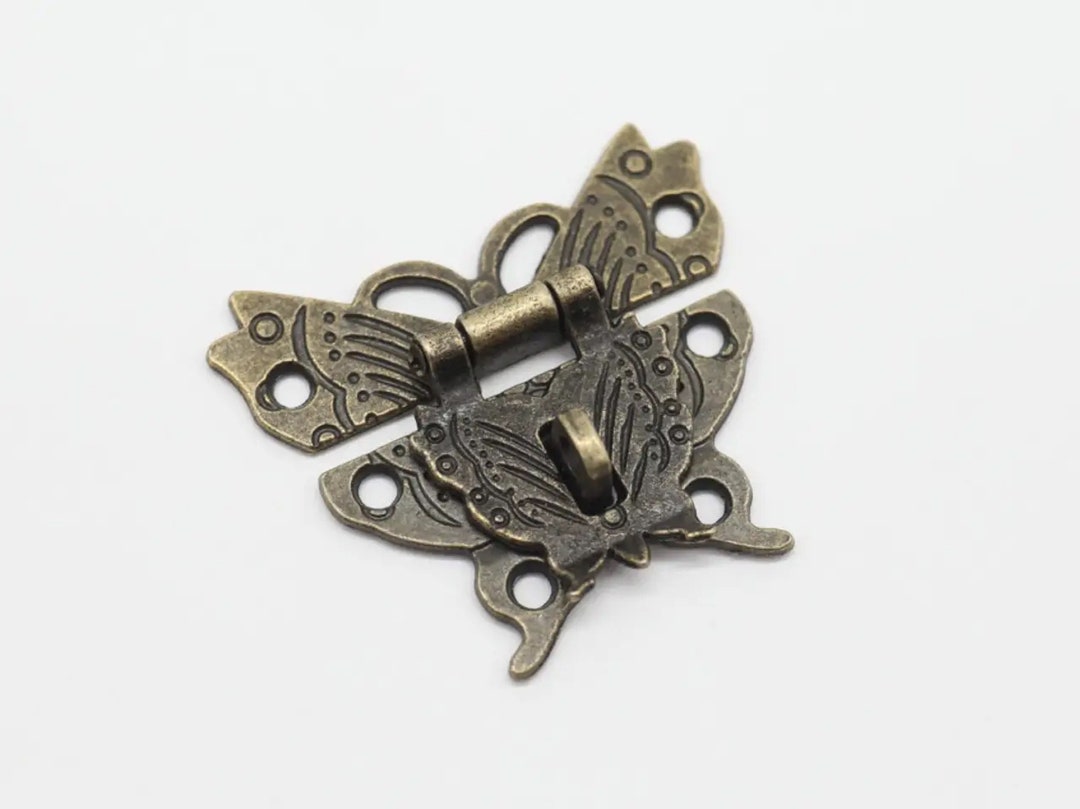 Antique Butterfly Latch Hasp Set, Vintage Lock, Latch for Boxes, Set of ...