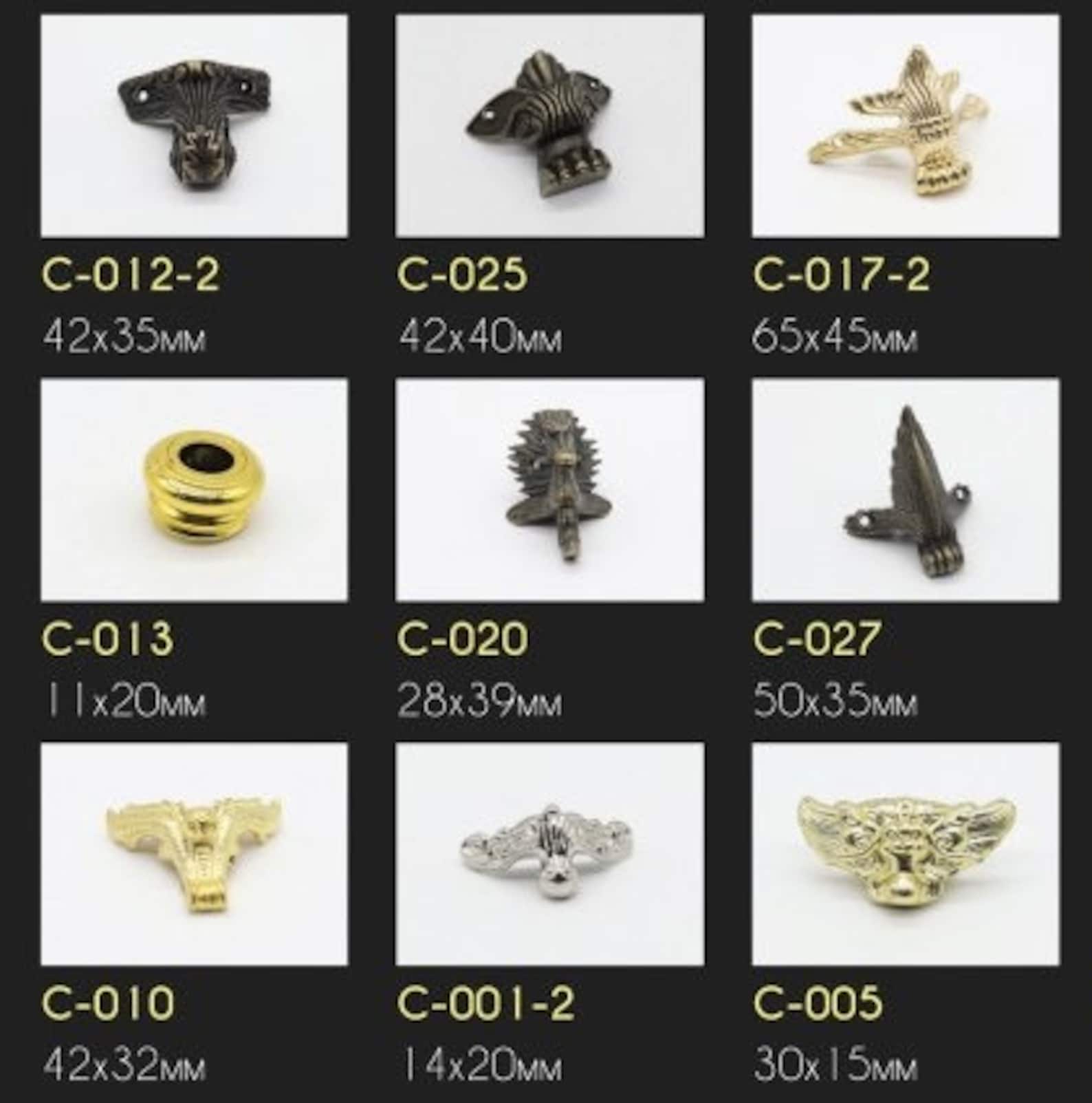 Antique Brass Feet for Jewerly Boxes, Decorative Vintage Metal Box Legs ...