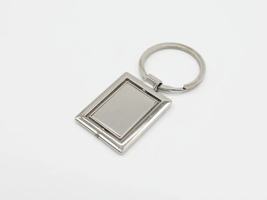 Metal Keychain Blank - 18x27mm Customizable Rectangle Blanks for Logo ...