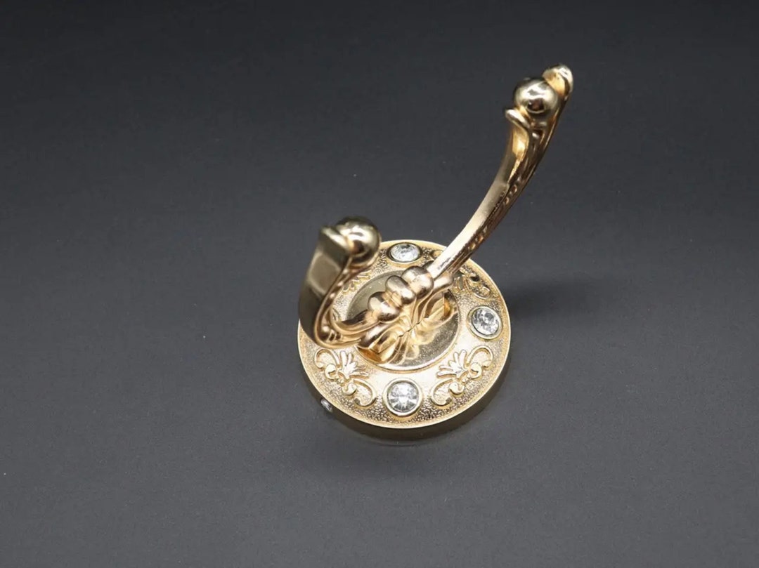 Gold Hook Set of 5, Vintage Brass Wall Hook, the Furniture Hanger, Hook ...