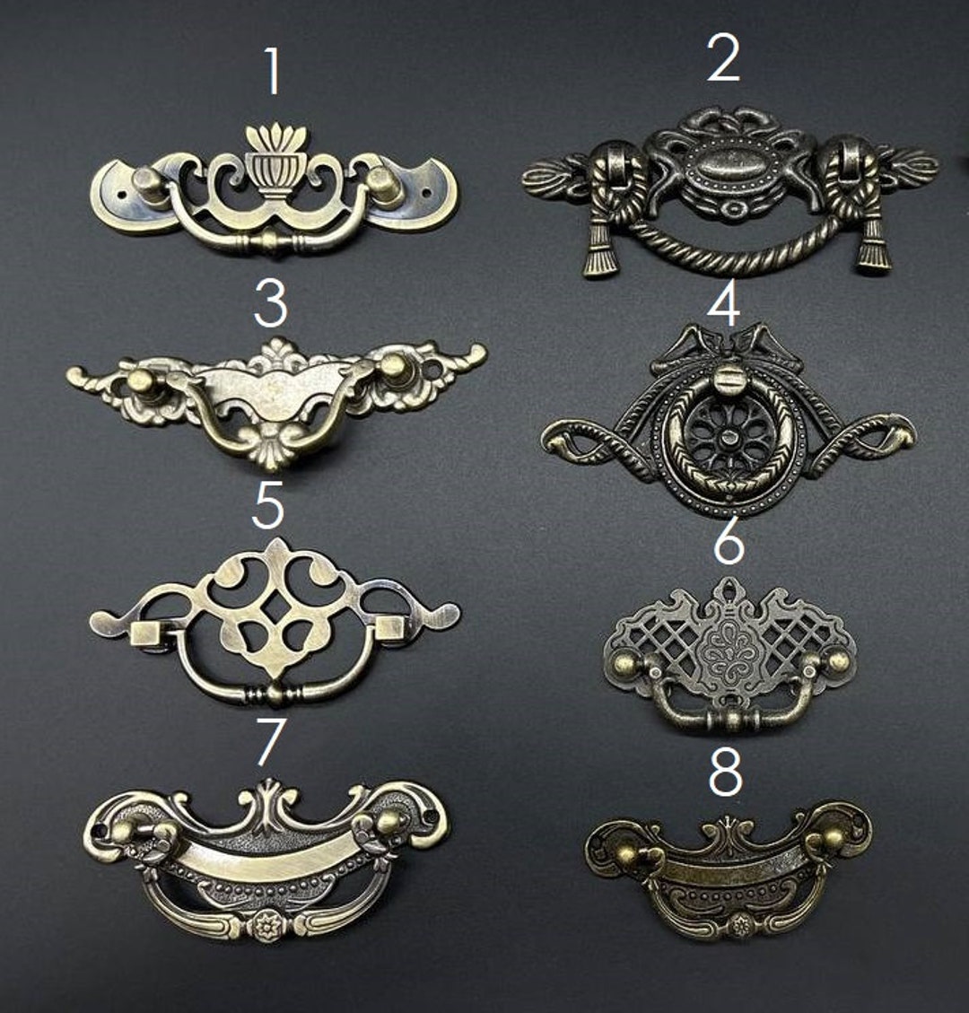 Vintage Furniture Hardware Pulls, Antique Metal Drawer Pulls, Old Style Drawer Pulls, Metal Old ...
