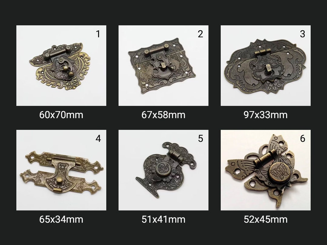 Metal Small Jewelry Box Latch, Antique Brass Hasp for Boxes, Gift Boxes ...
