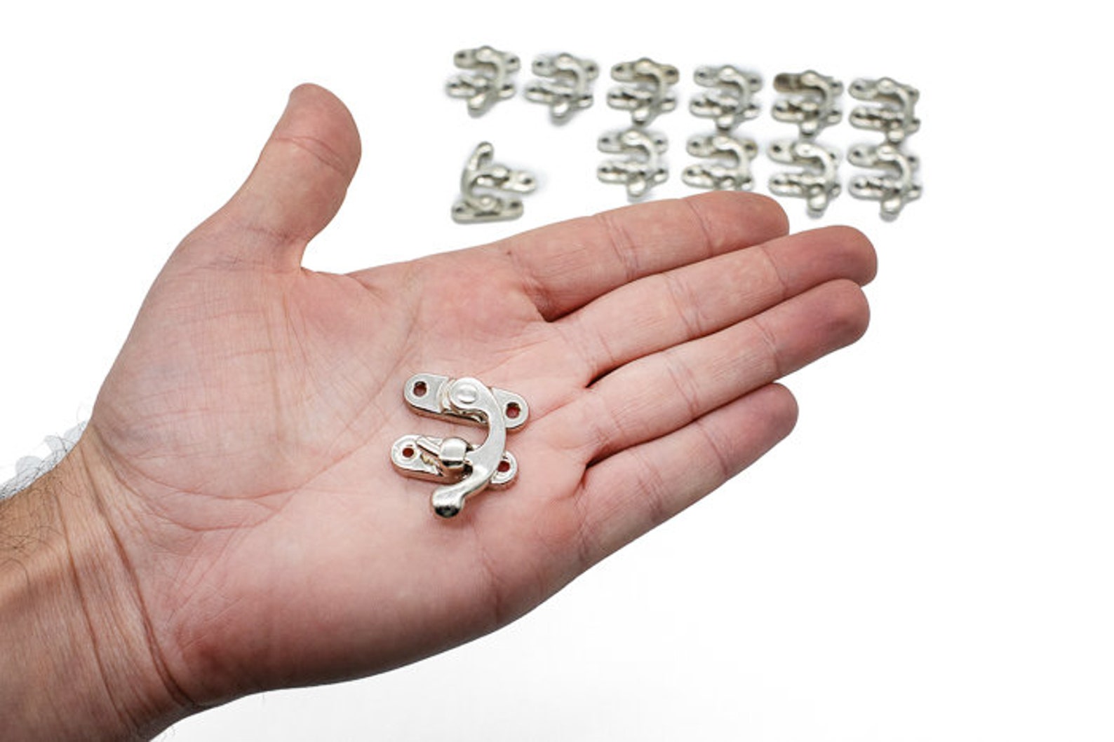 Vintage Box Latch Set of 10, Miniature Chest Hardware, Jewelry Box Lock ...