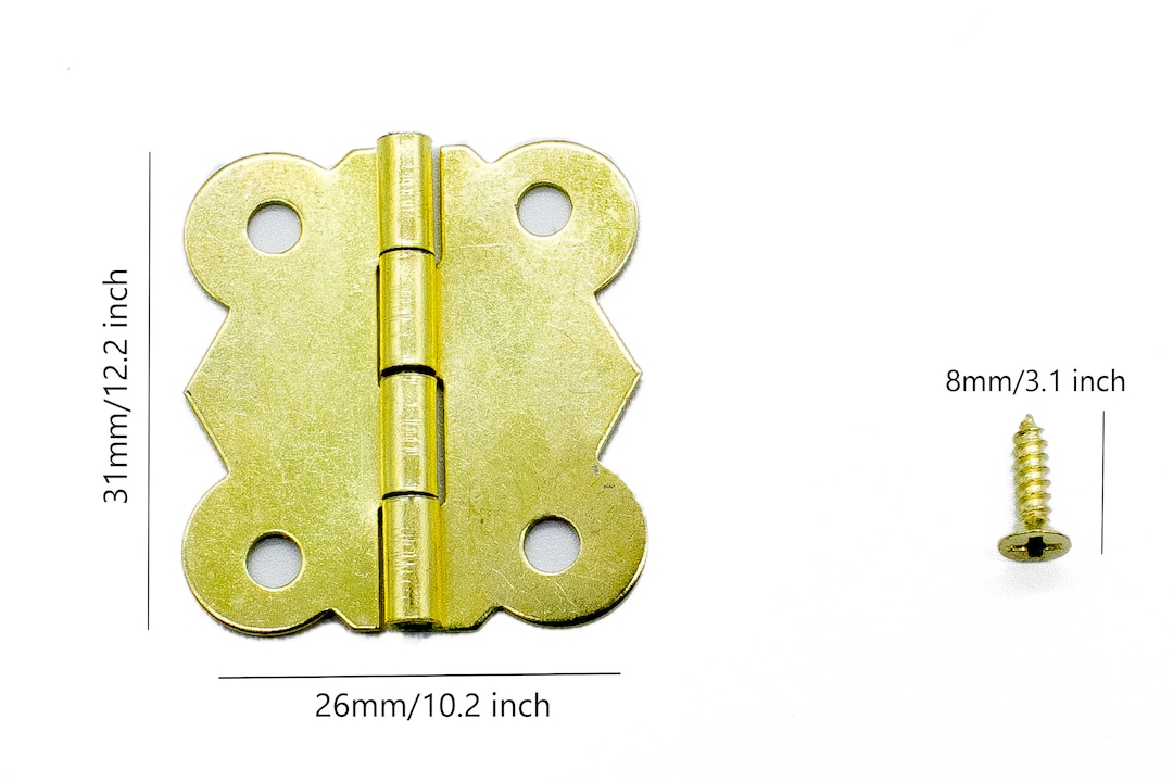 Gold Mini Metal Hinges for Small Wooden Boxes, Antique Small Hinges for ...