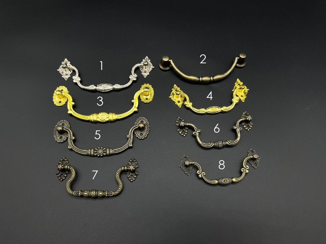 Antique Furniture Pulls, Gold Pulls for Cabinets, Old Fashioned Drawer ...