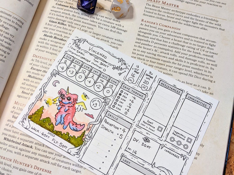 20 Printed Dnd 5e Monster/npc Cards and Creature Creation Tool ...