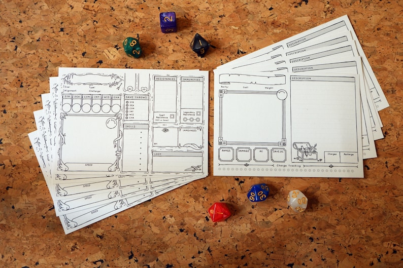 COMBO PACK Dnd 5e Monster and Magical Item Cards Fillable - Etsy