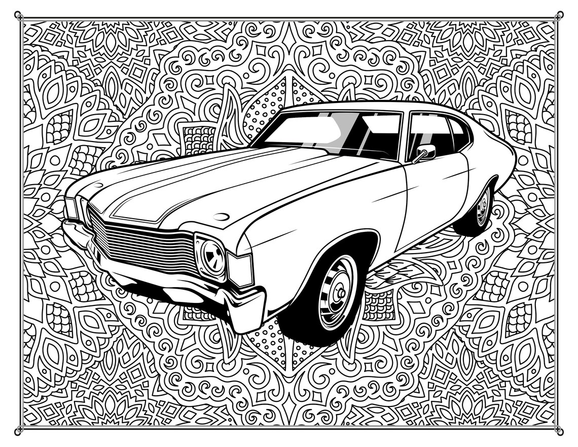 Classic Cars & Mandalas Kleurplaten 3 Print Ready | Etsy