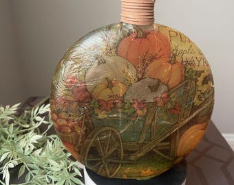 Painted Cookie Candy Jar, Fall Leaves Candle Holder, Colorful Leaves ...