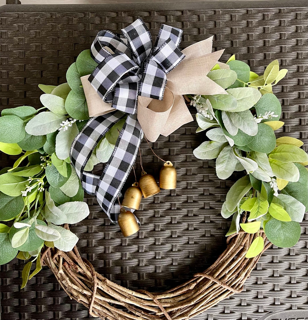 Winter Bell Wreath Christmas Brass Bell Wreath Holiday - Etsy