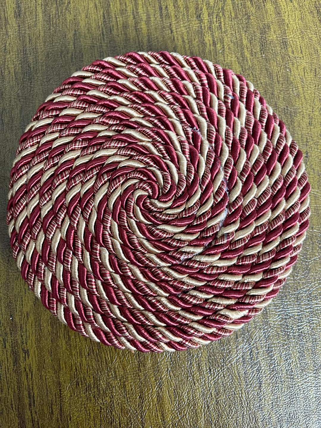 Red Gold Wreath Center Disk, Burgundy Gold Rope Center, Wreath ...