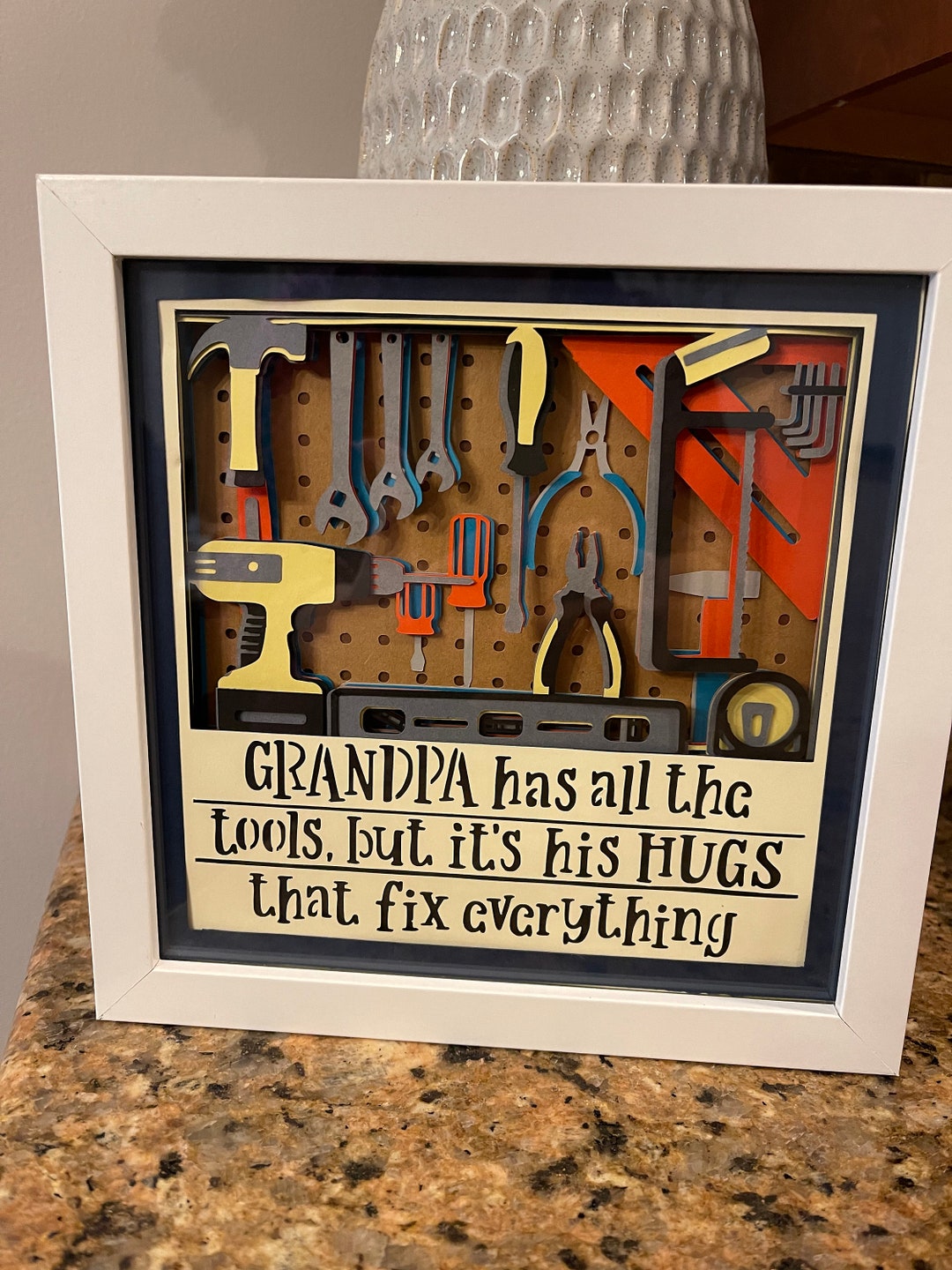 Grandpa Gift, 3d Paper Shadow Box, Gift for Fathers Day, Shadowbox ...